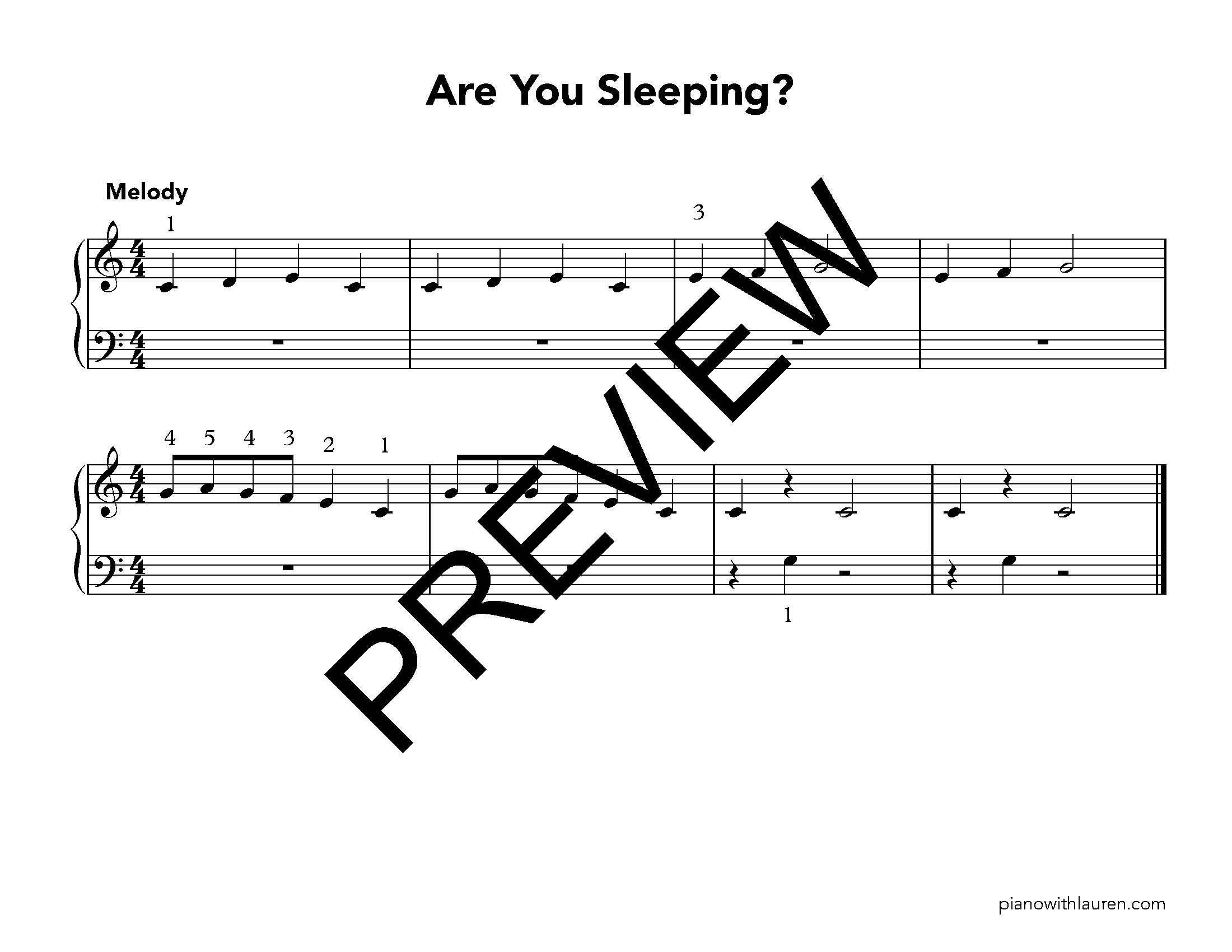 Are You Sleeping? Piano Ensemble Music | Piano with Lauren