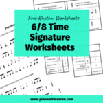 Rhythm Worksheets: Recognize the Difference Between 6/8 & 3/4