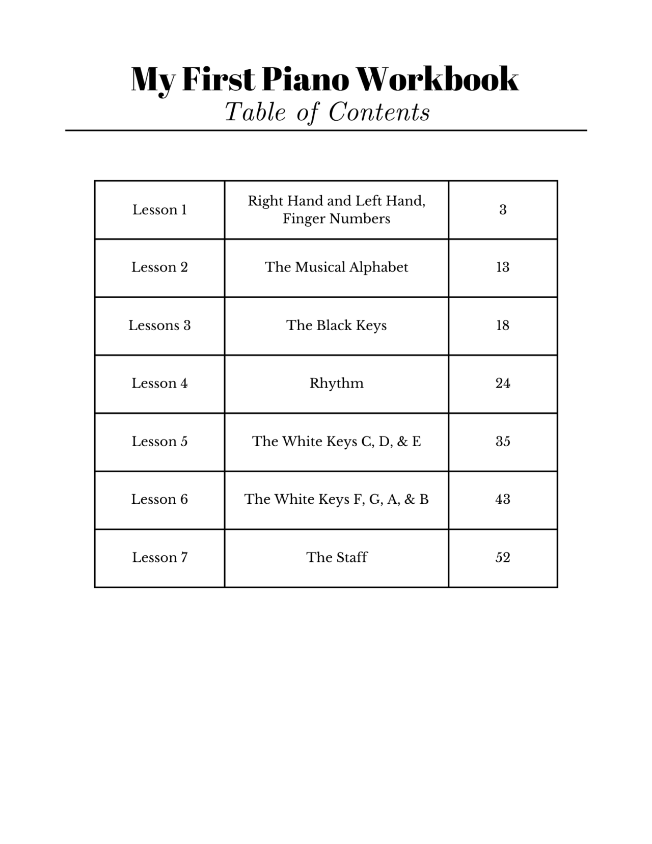 My First Piano Workbook - Piano with Lauren