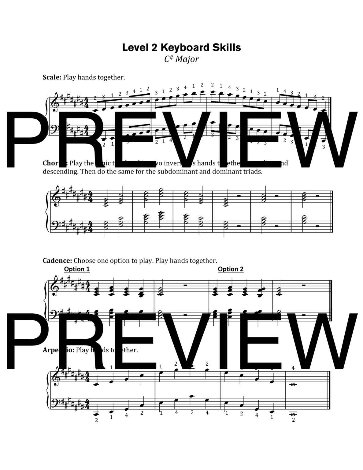 Keyboard Skills PDF - Levels 1 and 2 - Piano with Lauren