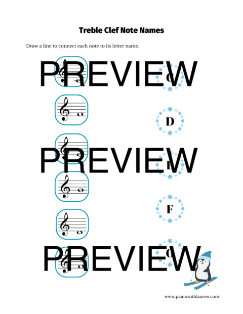 Winter Music Worksheets | Set 1 - Piano with Lauren
