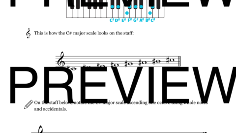 Theory Worksheets: Major Scales with Sharps (C - C#) - Piano with Lauren