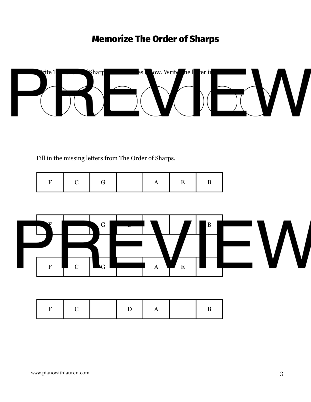 Theory Worksheets: Major Scales with Sharps (C - C#) - Piano with Lauren